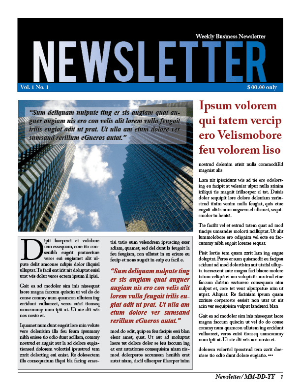 Business Newsletter Examples